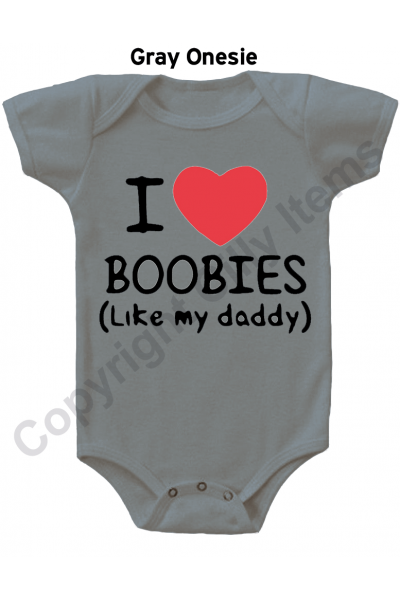 I LOVE BOOBIES LIKE MY DADDY Gerber® Onesie® FUNNY Baby Shower Gift ...